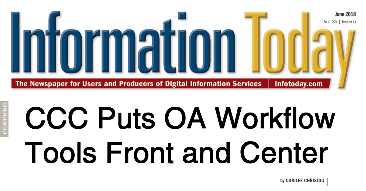 CCC Puts OA Workflow Tools Front and Center